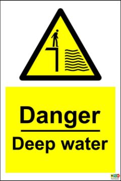 KPCM | Danger Deep Drop Keep Out Sign | Made in the UK
