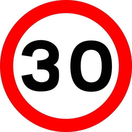 KPCM 30 Mph Speed Sign Sign Made In The UK