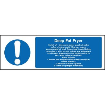 KPCM | Deep Fat Fryer Safety Signs
