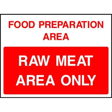 KPCM | "Food Preparation Area- Raw Fish Area Only" Sign | Made in the UK