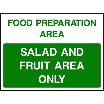 KPCM | "Food Preparation Area- Vegetable Area Only" Sign | Made in the UK