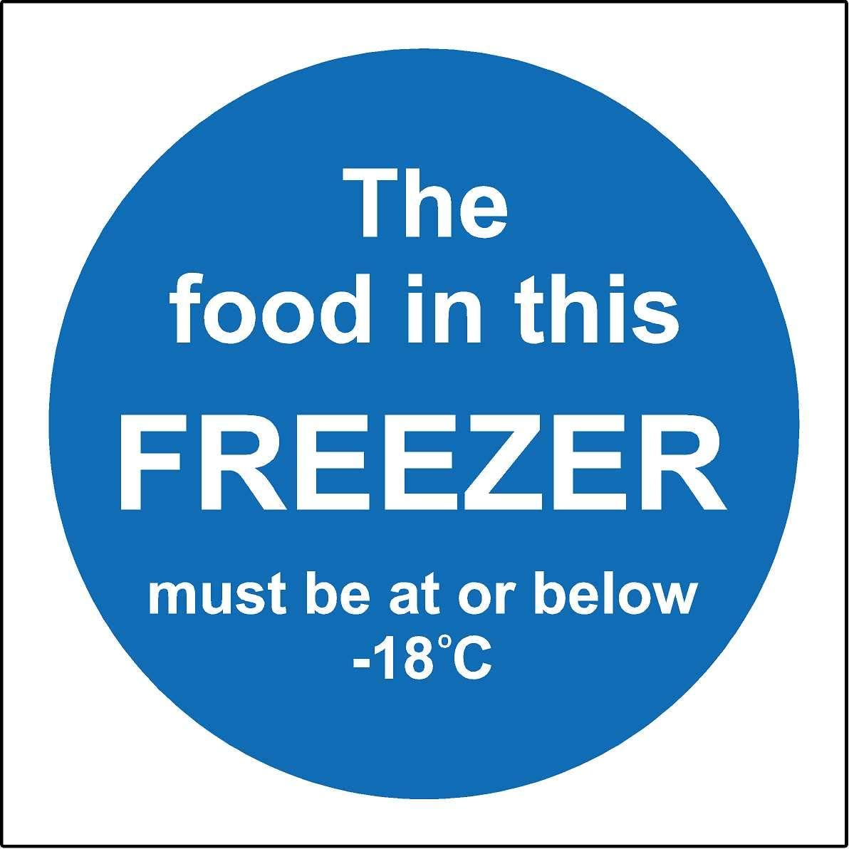 KPCM The Food In This Freezer Must Be Kept At Or Below 18 Made In 