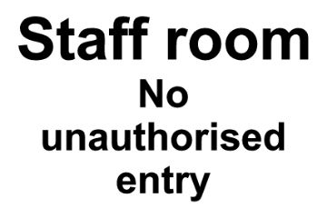 KPCM | Staffroom Signs